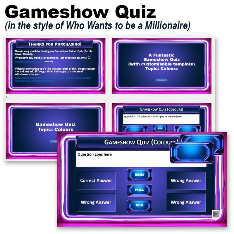 Gameshow Quiz (in the Style of Who Wants to Be a Millionaire) Topic ...