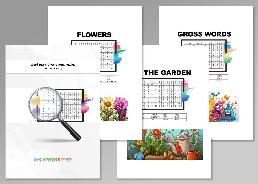 Flowers, in the Garden, Gross Words - Word Search Puzzles (difficulty ...