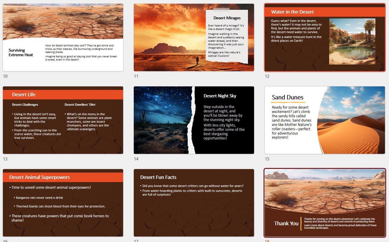 Powerpoint Template - Desert Theme (plus Some Clipart) - Etsy