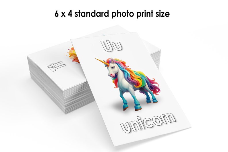 Rainbow Alphabet Flash Cards ABC Cards Kids Room Decor A to Z - Etsy