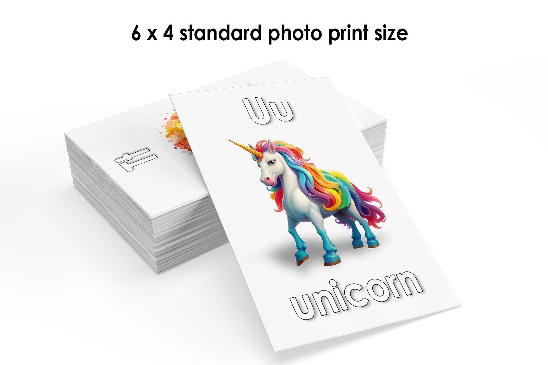 Rainbow Alphabet Flash Cards ABC Cards Kids Room Decor A to Z Cards ...