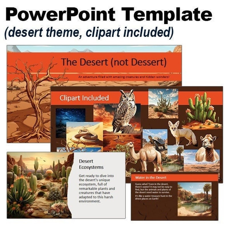 Powerpoint Template Desert Theme plus Some Clipart - Etsy