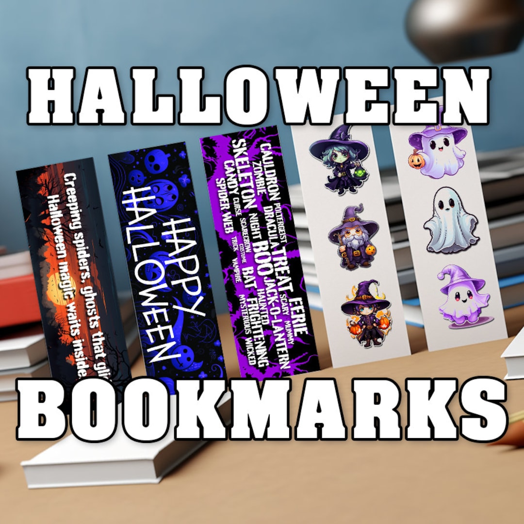 Spooky Halloween Themed Bookmarks X 34 (kids Version) DIGITAL DOWNLOAD ...