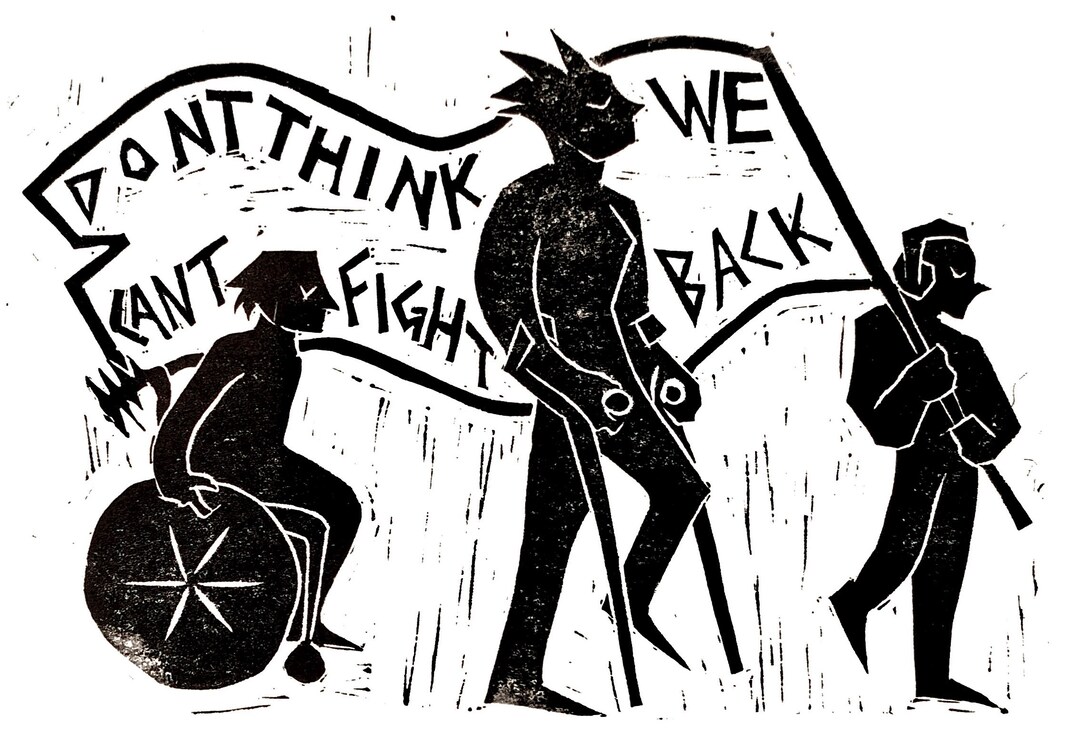 DISABLED PROTEST “don’t Think We Can’t Fight Back” | A4 Lino Print - Etsy