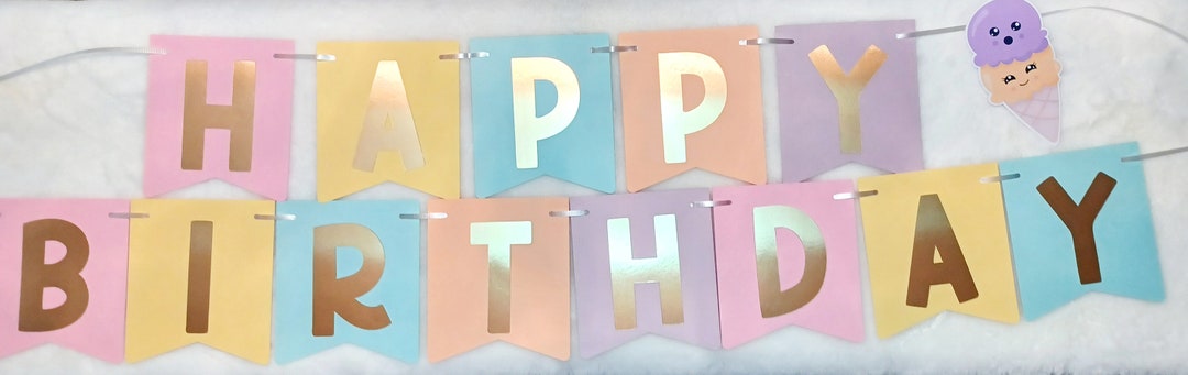 Bright Colors Birthday Banner | Rainbow Banner | Colorful Birthday ...