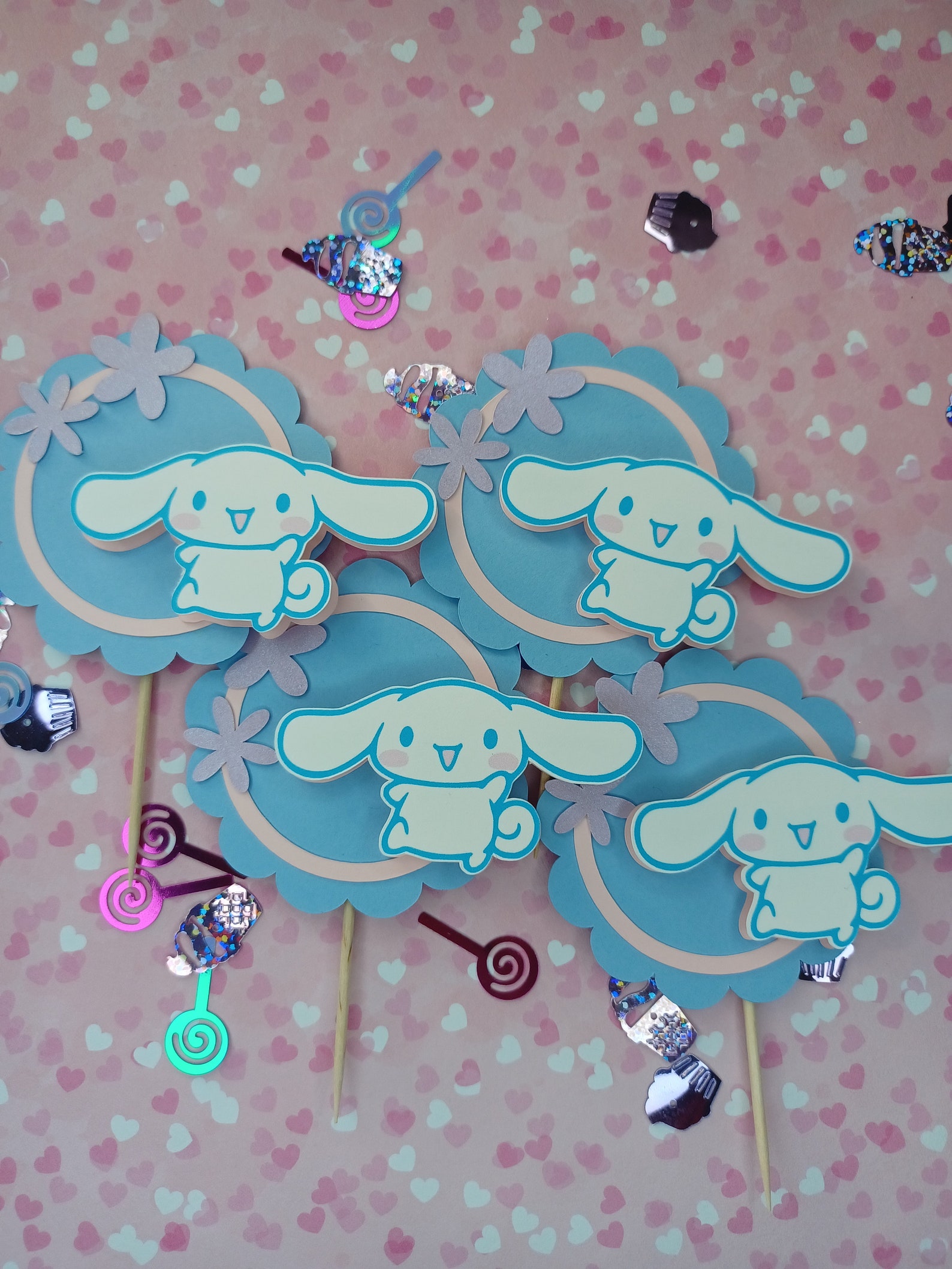 Kawaii Characters Cupcake Toppers | Kawaii Cinna Bunny Toppers ...