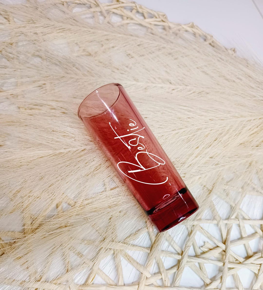 Vintage Pink Tall Shooter Glass, Birthday Favors, Gifts, Bridal Shower ...