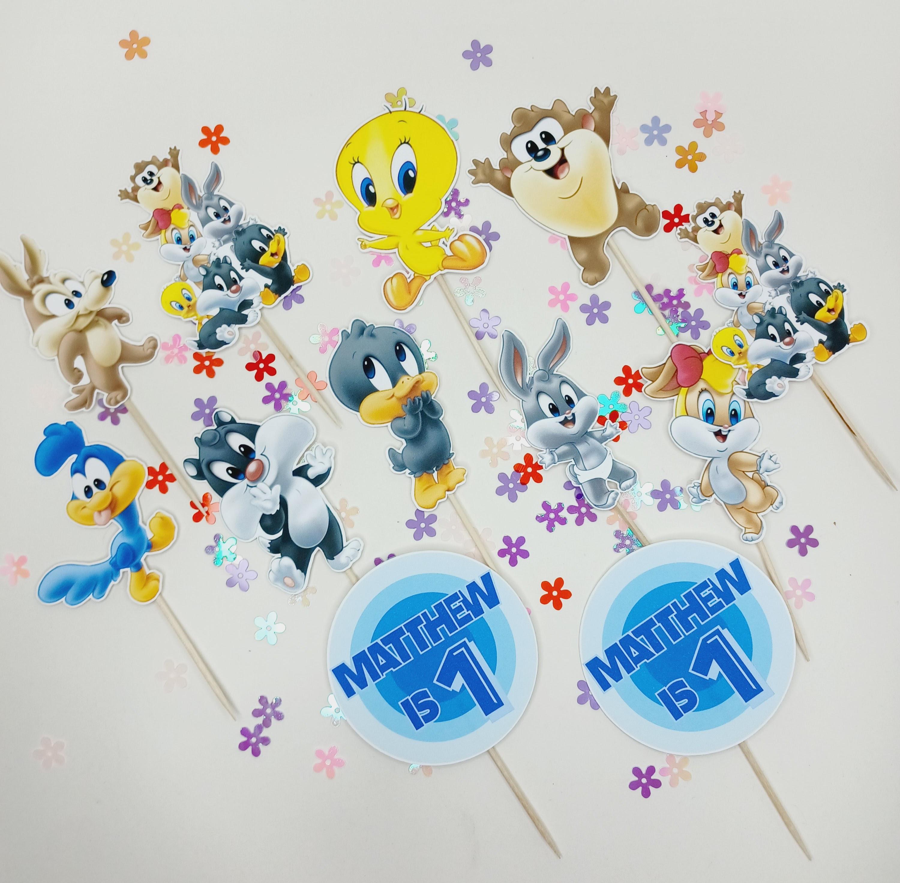 Baby Looney Tunes Cupcake Toppers: Cartoon Party Decorations - Etsy