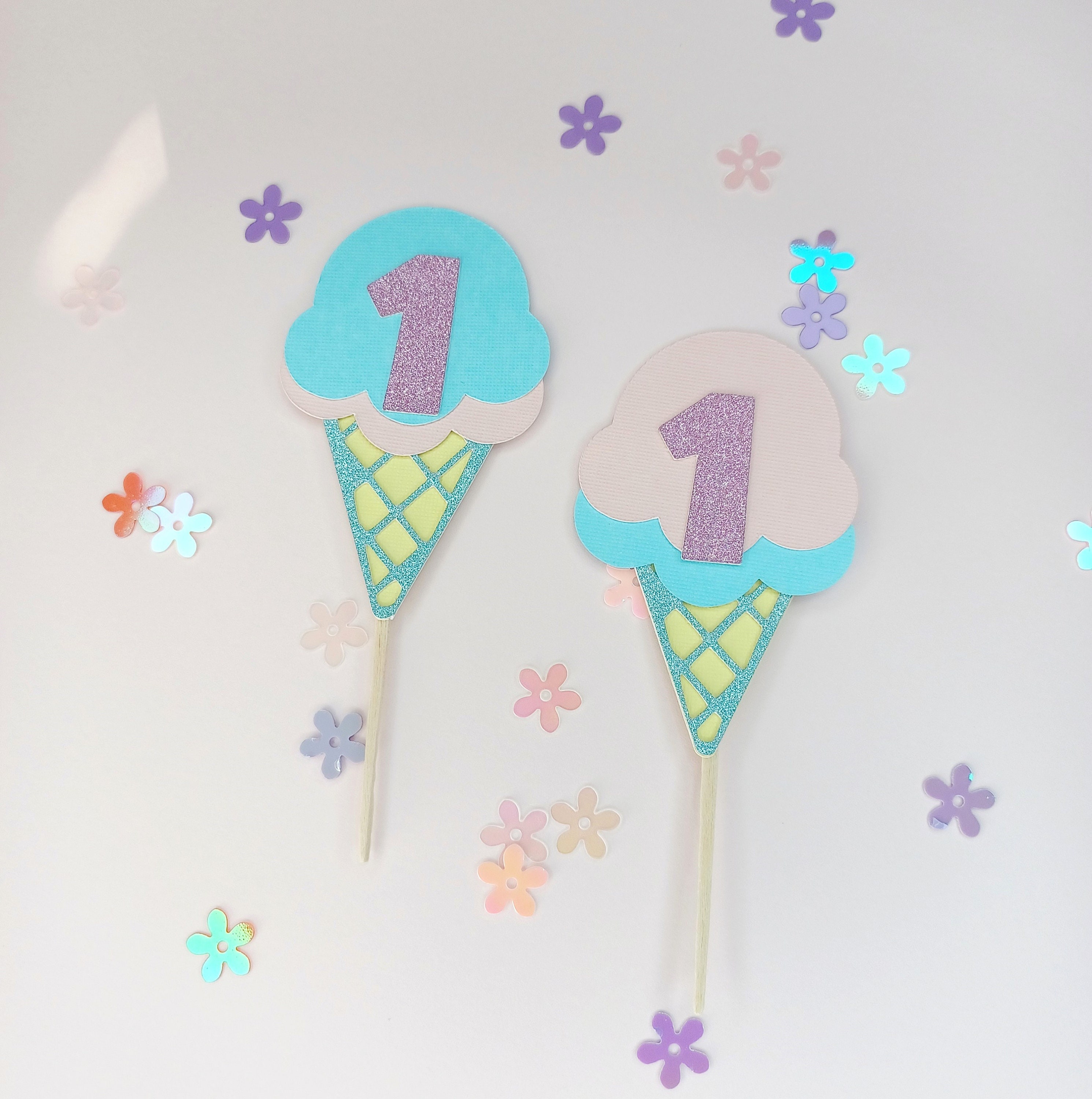 Ice Cream Cupcake Toppers Ice Cream Topper Cupcake Topper Birthday Cake ...