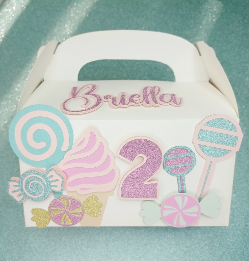 Personalized Ice Cream Favor Box: Candy Land Birthday Party Treat - Etsy