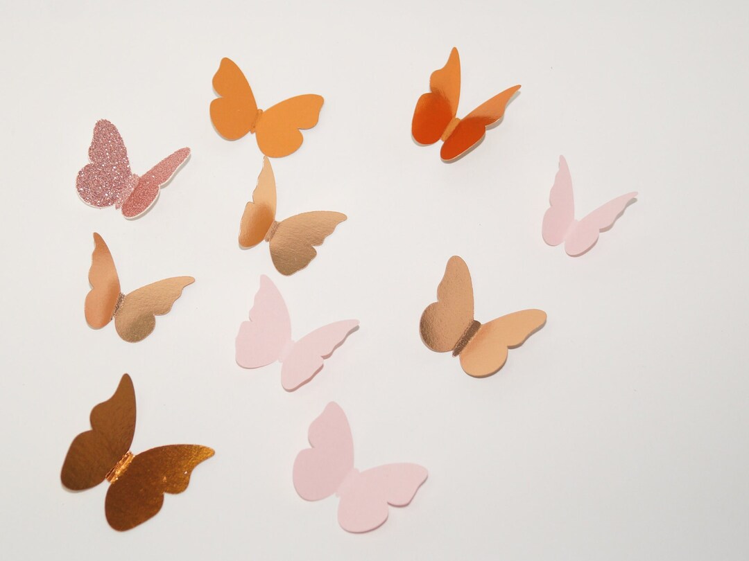 Set of 10 2" Paper Butterflies, Birthday Decorations, Baby Shower, Wall ...