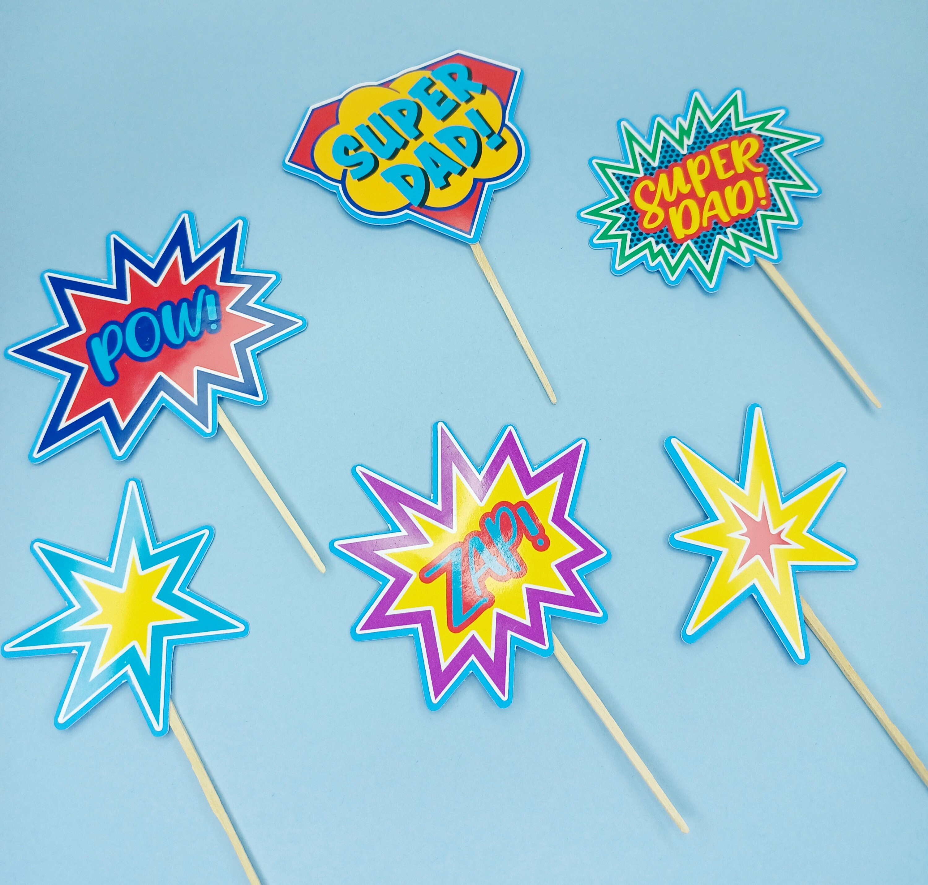 Fathers Day Cupcake Toppers Super Dad Cupcake Toppers Dad Father's Day ...