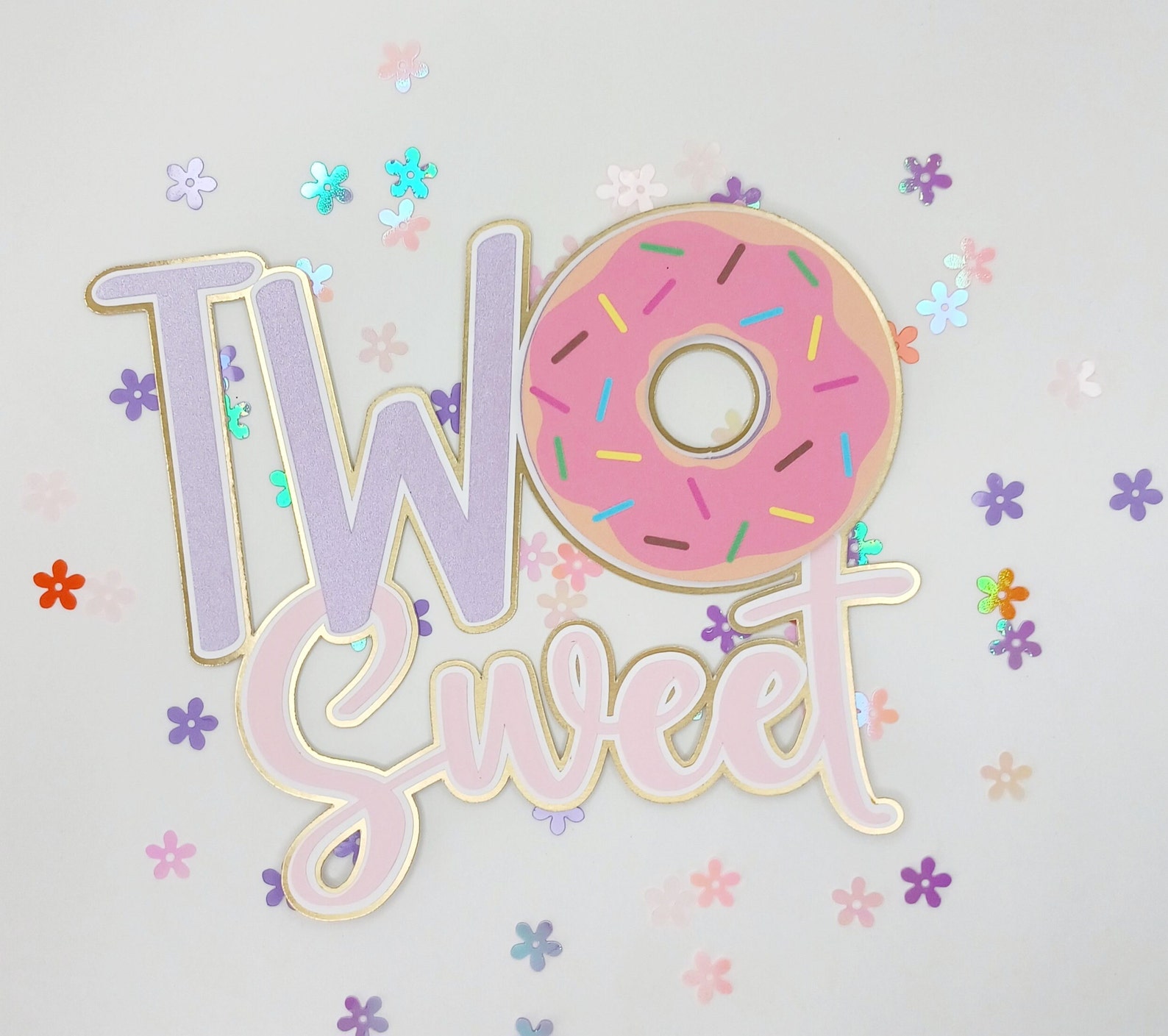 Two Sweet Cake Topper | Donut Topper | 2nd Birthday Cake Topper | Sweet ...