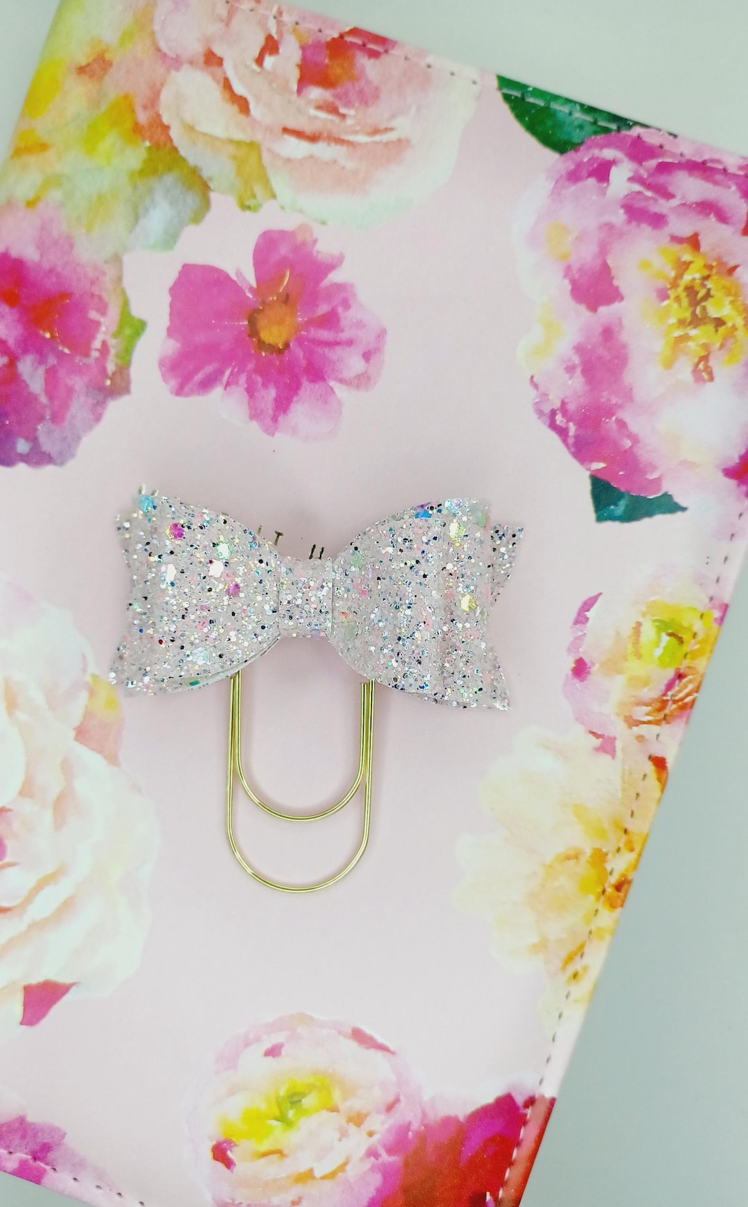 Glitter Bow Paperclip Bookmark – Planner Clip, Sparkly Journal ...