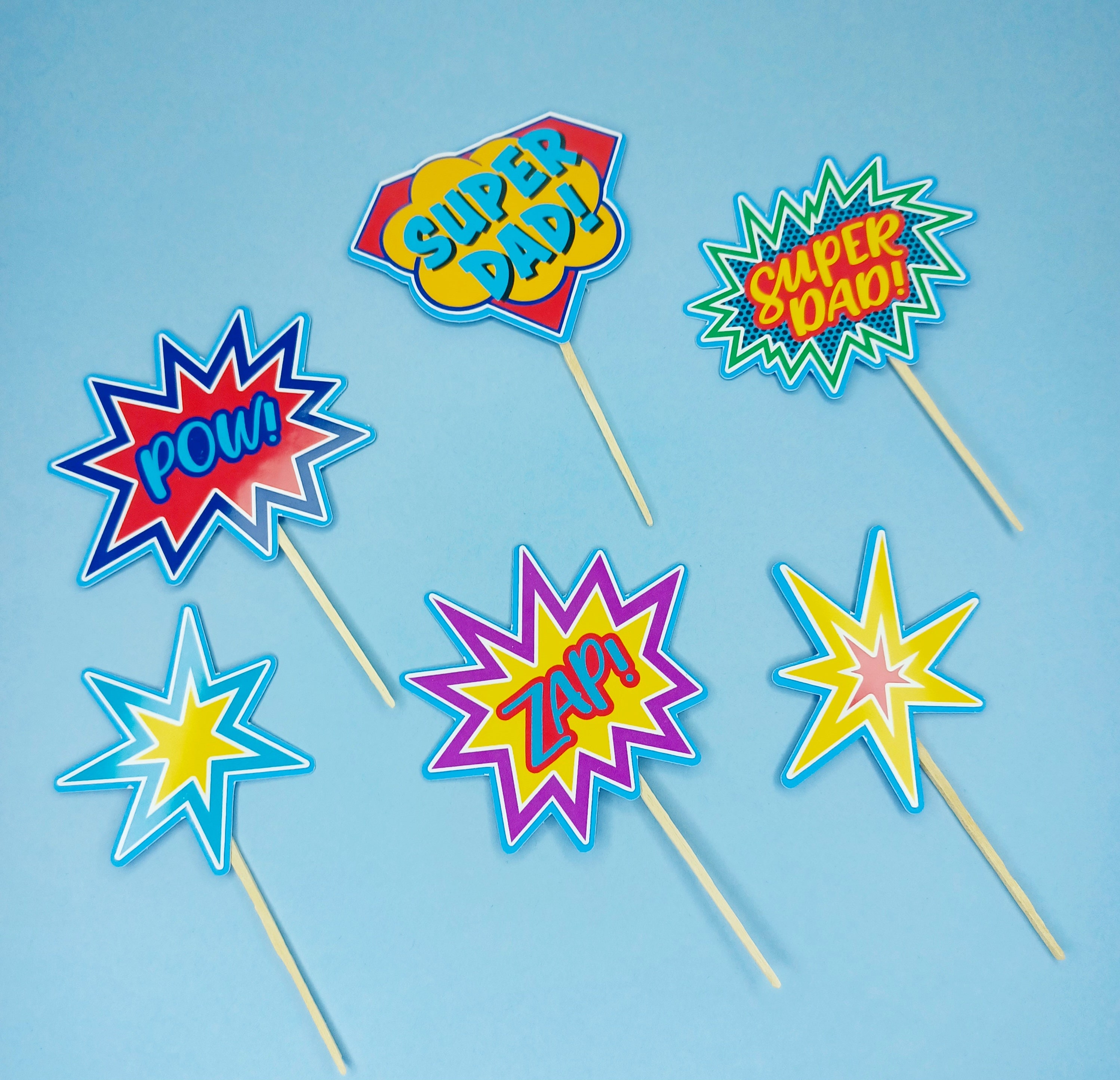 Fathers Day Cupcake Toppers Super Dad Cupcake Toppers Dad Father's Day ...