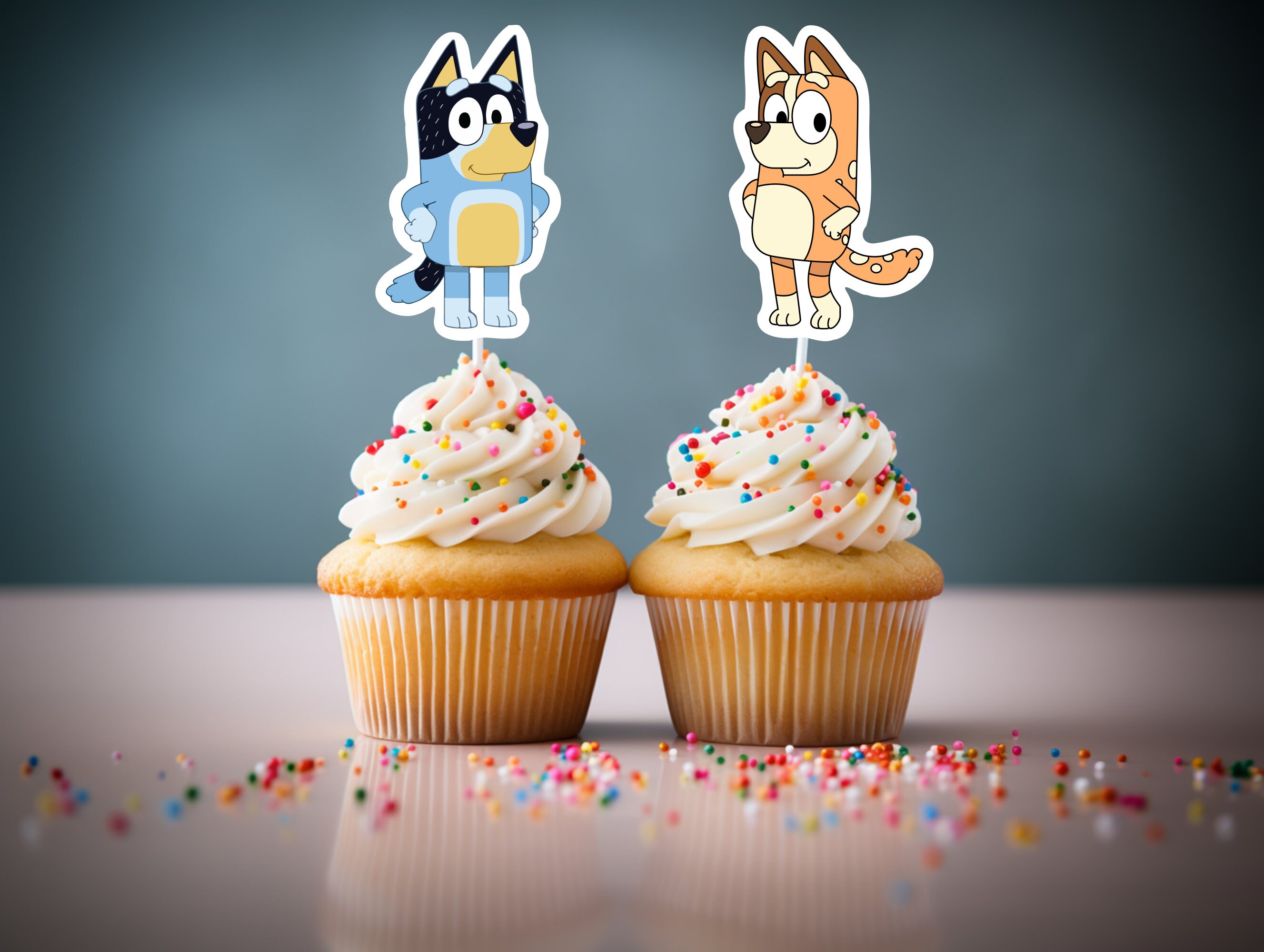 Bluey Cupcake Toppers | Bluey Topper | Cupcake Topper | Birthday Cake ...