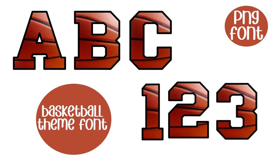 Hoops PNG Font | Basketball PNG Font | PNG Font | Varsity Font | Theme ...