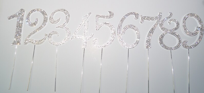 Metal Rhinestone Crystal Cake Topper | Rhinestone Monogram Bling Cake ...
