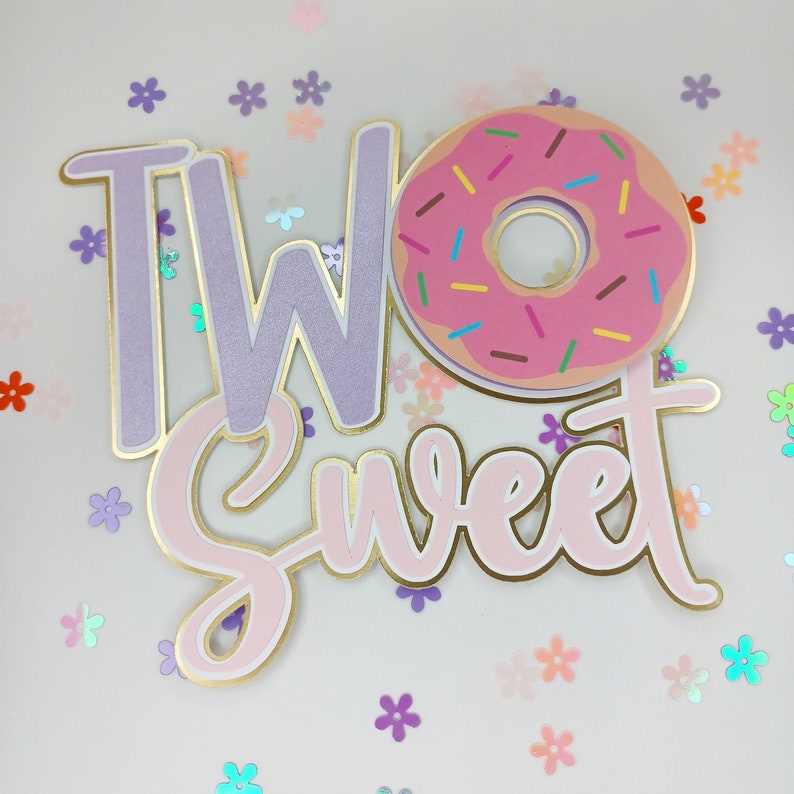 Two Sweet Cake Topper | Donut Topper | 2nd Birthday Cake Topper | Sweet ...