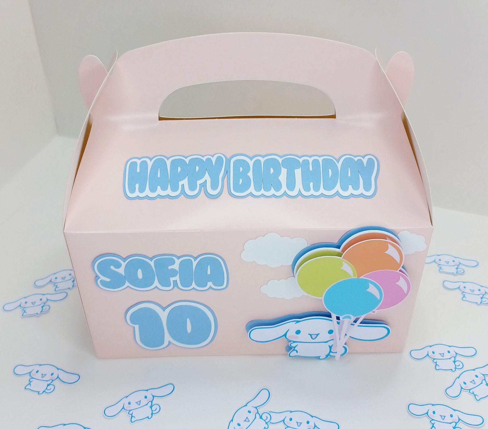 Pink Cinna Bunny Favor Box: Custom Kawaii Party Treat Box - Etsy