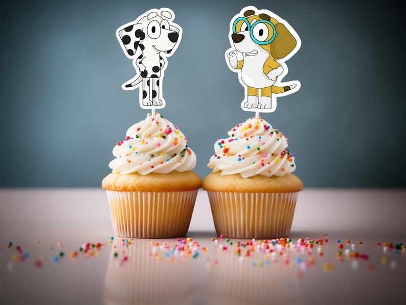 Bluey Cupcake Toppers | Bluey Topper | Cupcake Topper | Birthday Cake ...