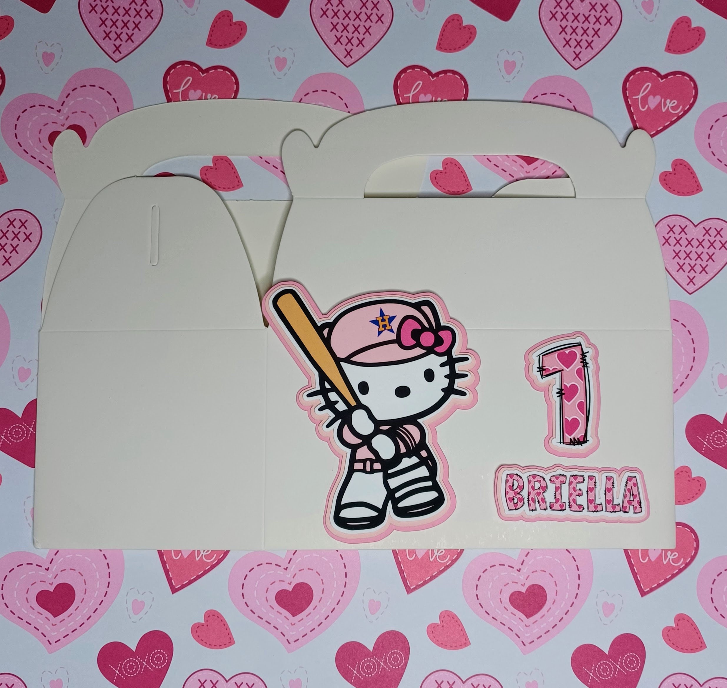 Astros Kitty Favor Box |kitty Custom Candy Box | Pink Kitty-themed ...