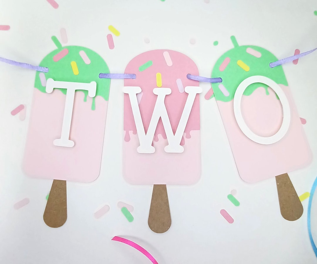 Ice Cream Birthday Banner | Ice Cream Cone Banner | Birthday Banner ...