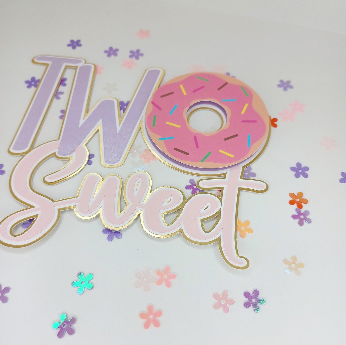 Two Sweet Cake Topper Donut Topper 2nd Birthday Cake Topper Sweet ...