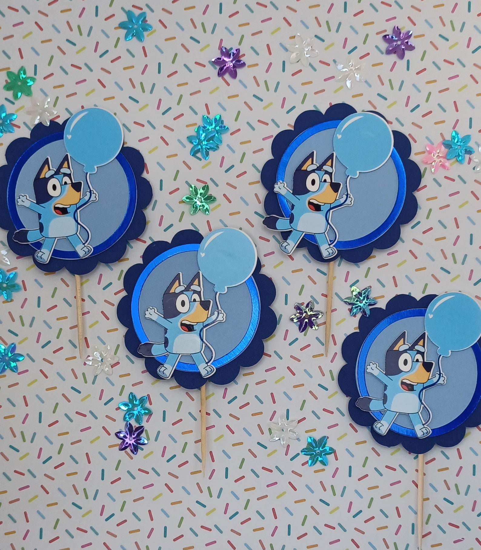 Bluey Cupcake Toppers Bluey Topper Cupcake Topper Birthday Cake Topper ...