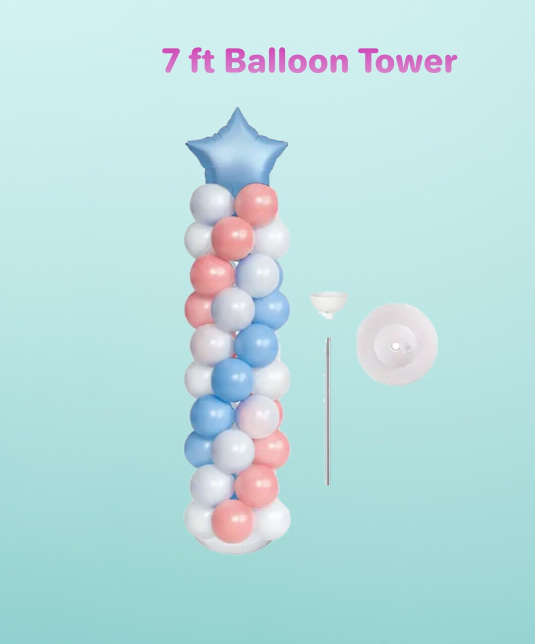 Adjustable Balloon Stand Kit, Reusable Metal Telescopic Stand W/base ...