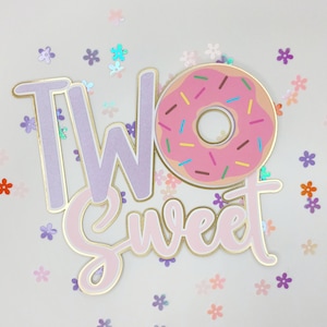 Two Sweet Cake Topper | Donut Topper | 2nd Birthday Cake Topper | Sweet ...