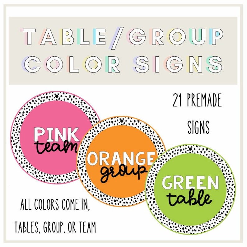Reading Group | Table Signs | Grouping Labels | Color Groups | Boho ...