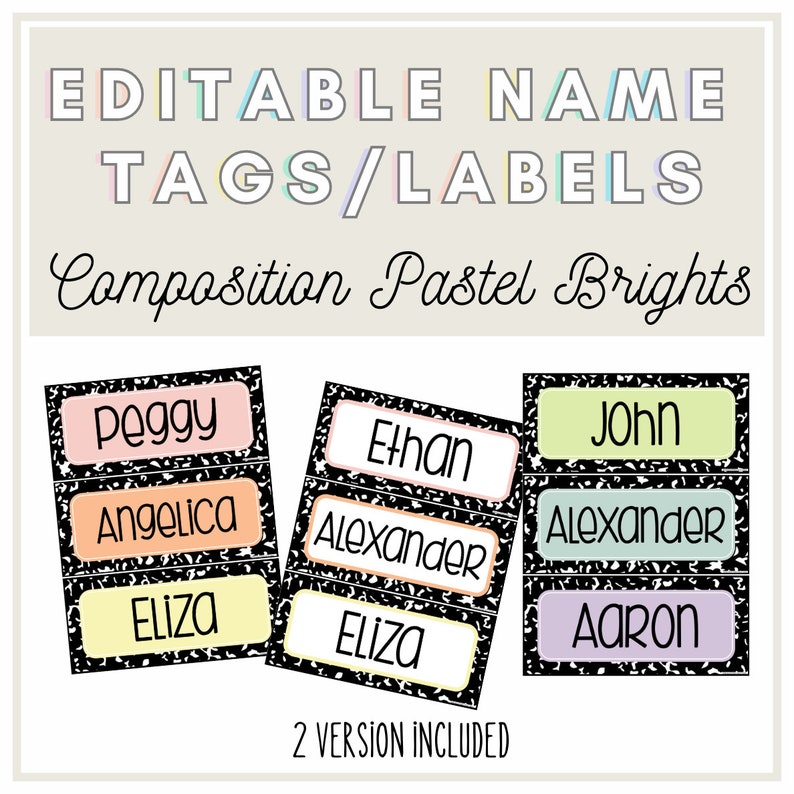 Editable Composition Notebook Pastels - Etsy