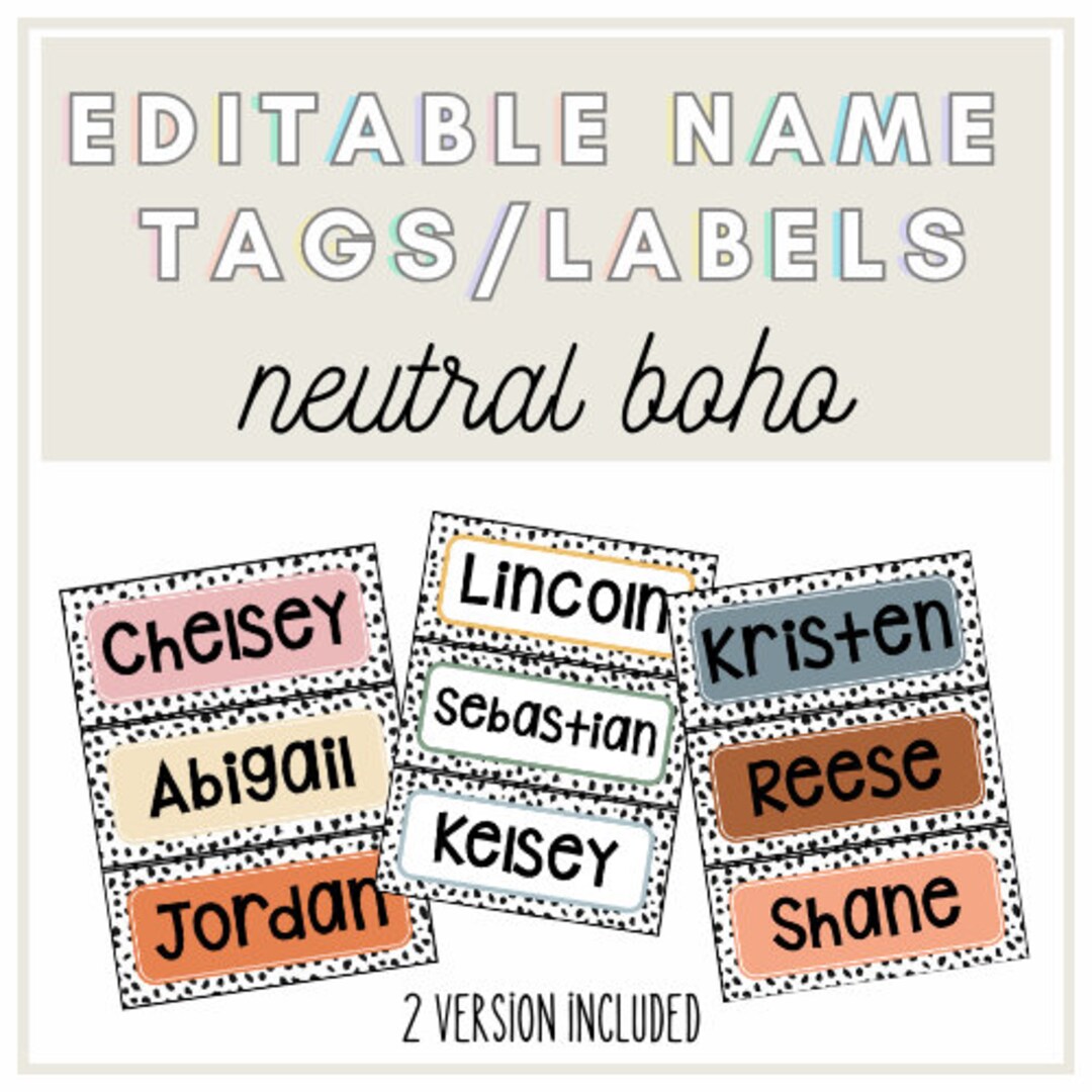 Neutral Boho Name Tags/plates - Etsy