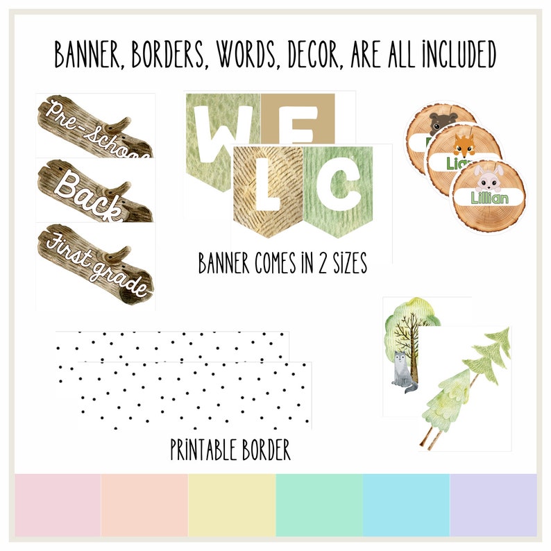 Editable Back to School Woodland Bulletin Board Kit | Calming ...