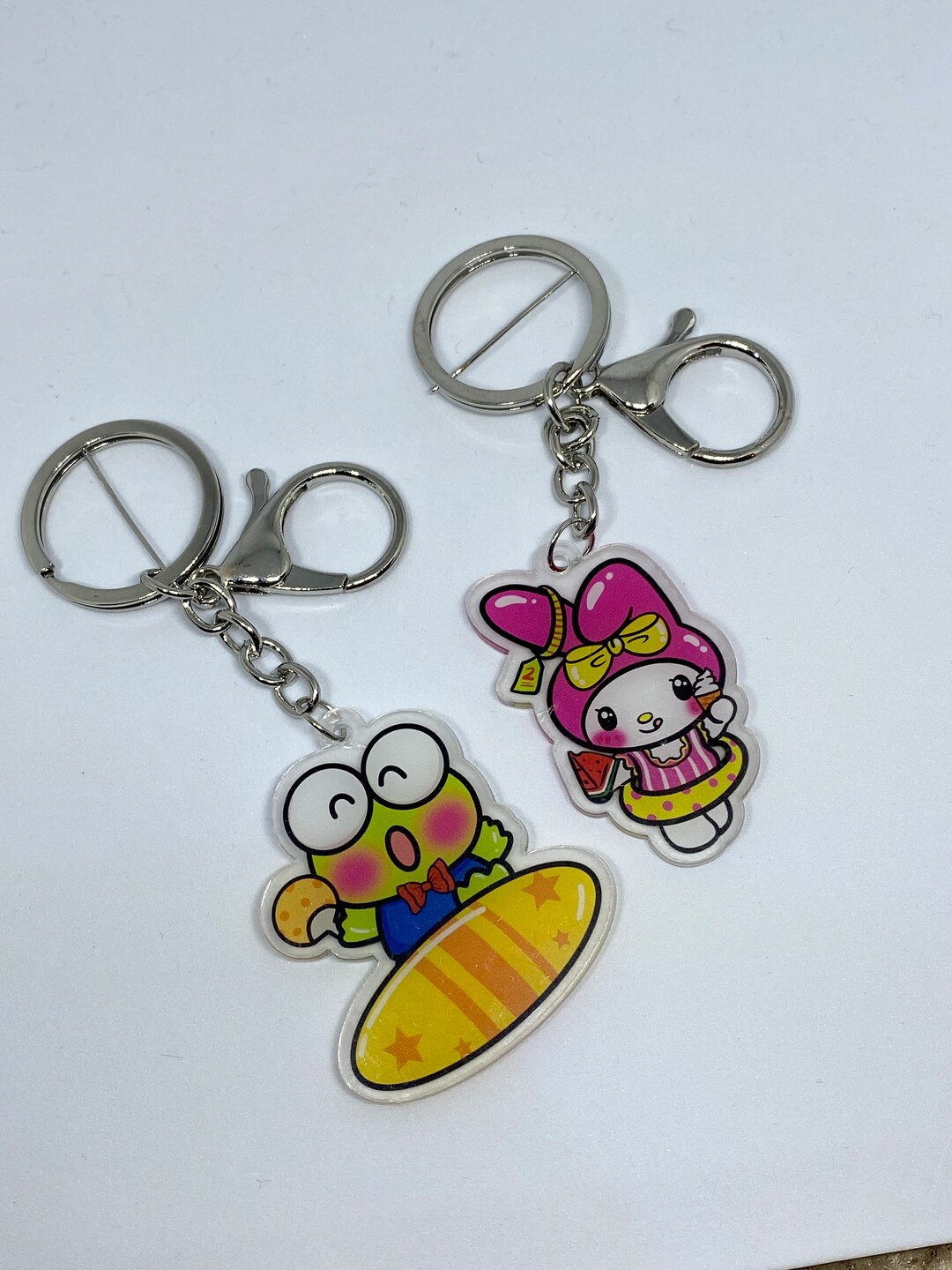Pochacco Keroppi My Melody Pompom Cinna Keychain - Etsy