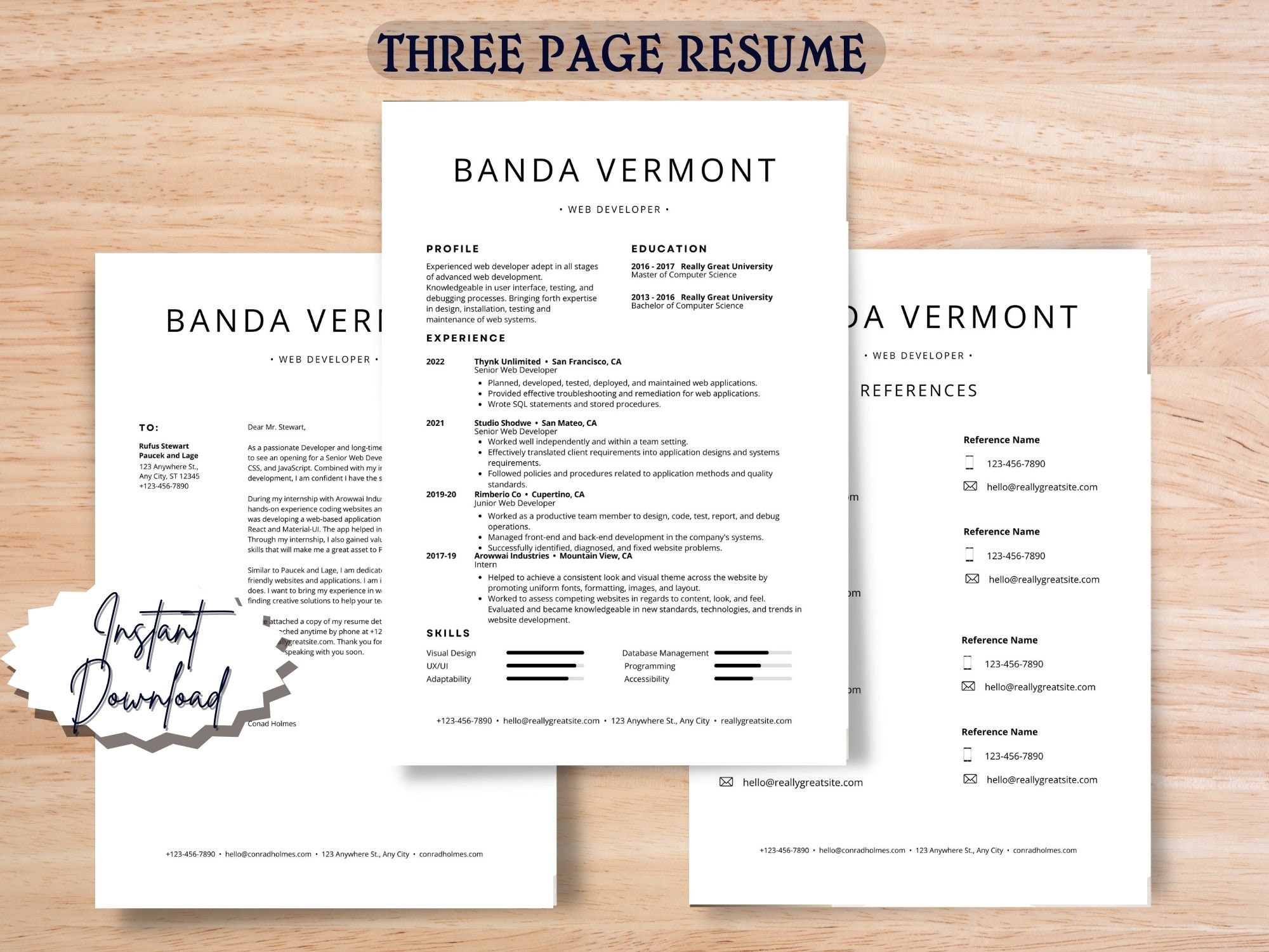 Modern Expert CV Template Design Clean Modern Template - Etsy