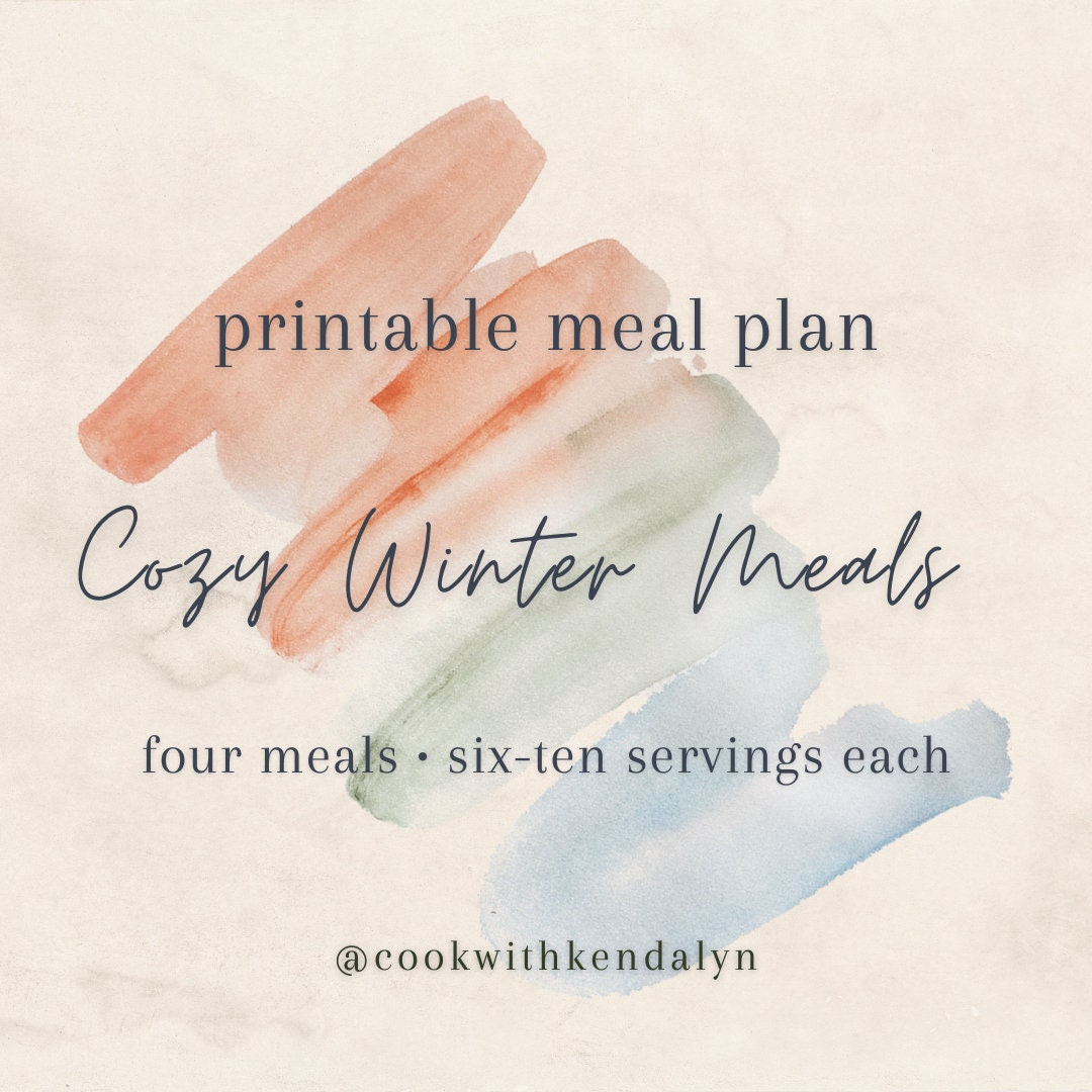 Printable Weekly Meal Plan Cozy Winter Meals - Etsy