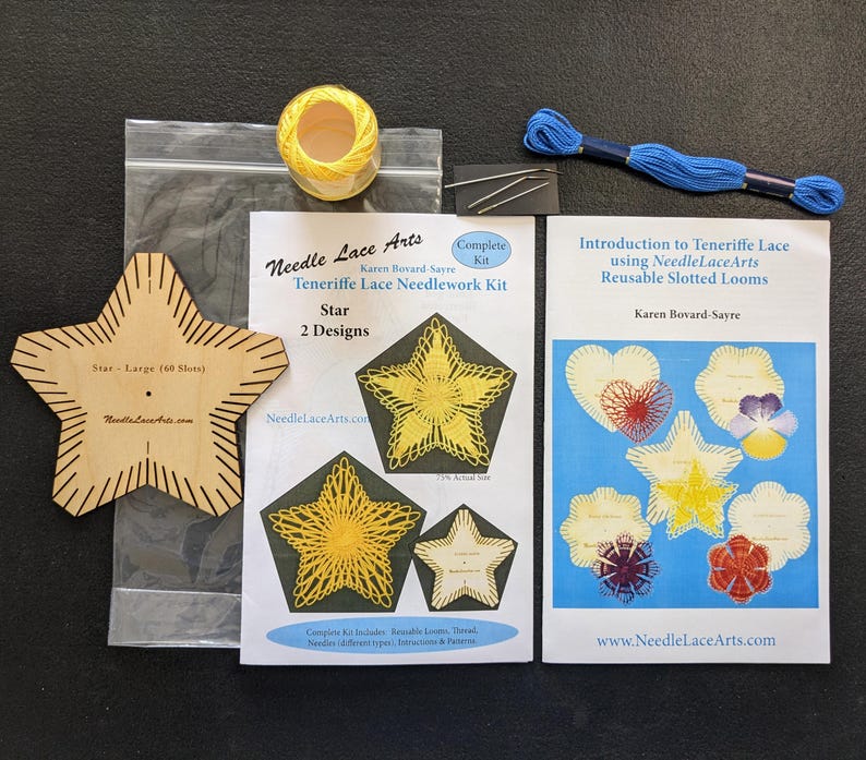 Star Large Teneriffe Lace Needlework Complete Kit Tenerife Sol Lace - Etsy