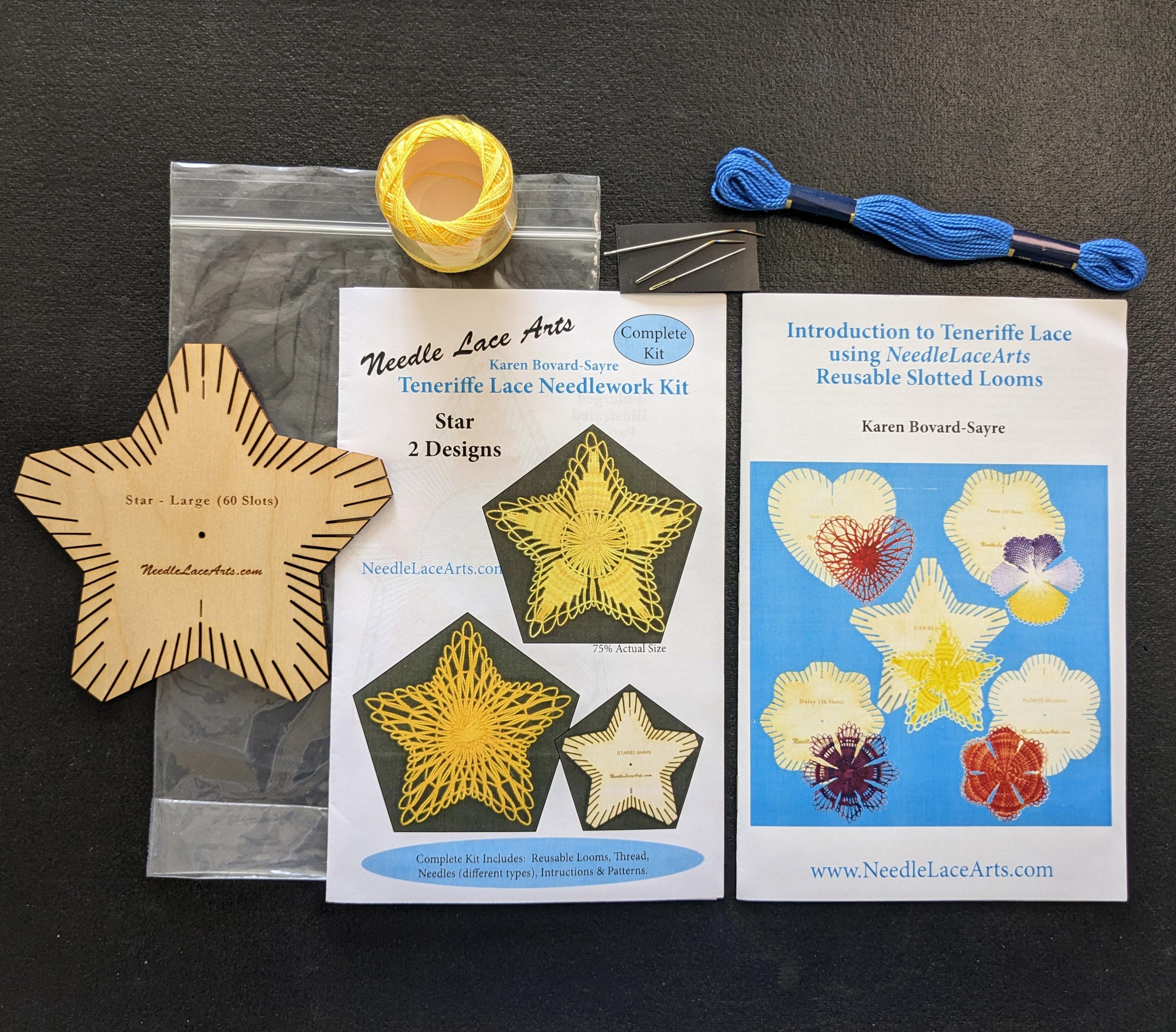 Star Large Teneriffe Lace Needlework Complete Kit Tenerife Sol Lace - Etsy