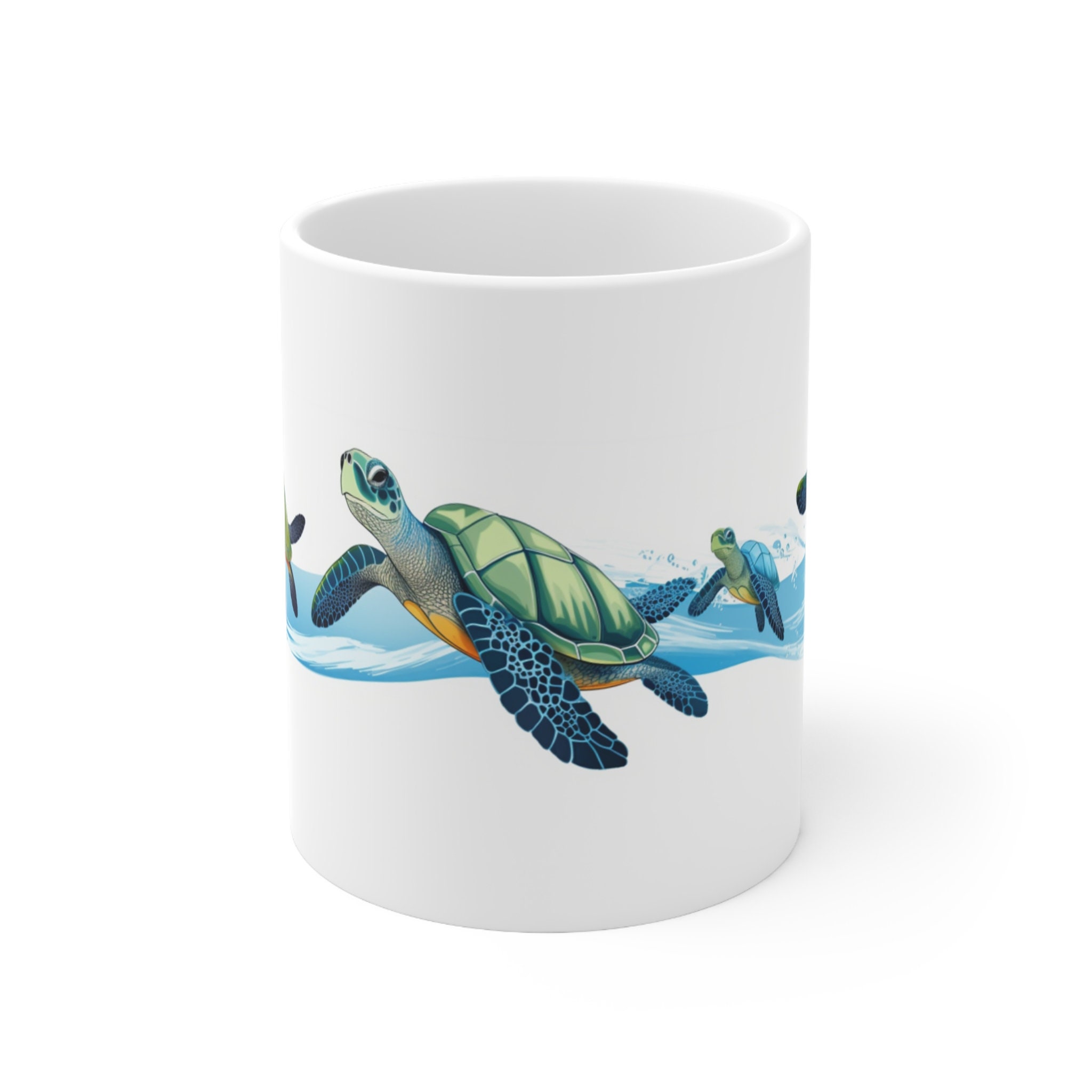 Oceanic Elegance: Serene Sea Turtle Mug Stunning Ceramic Drinkware for ...