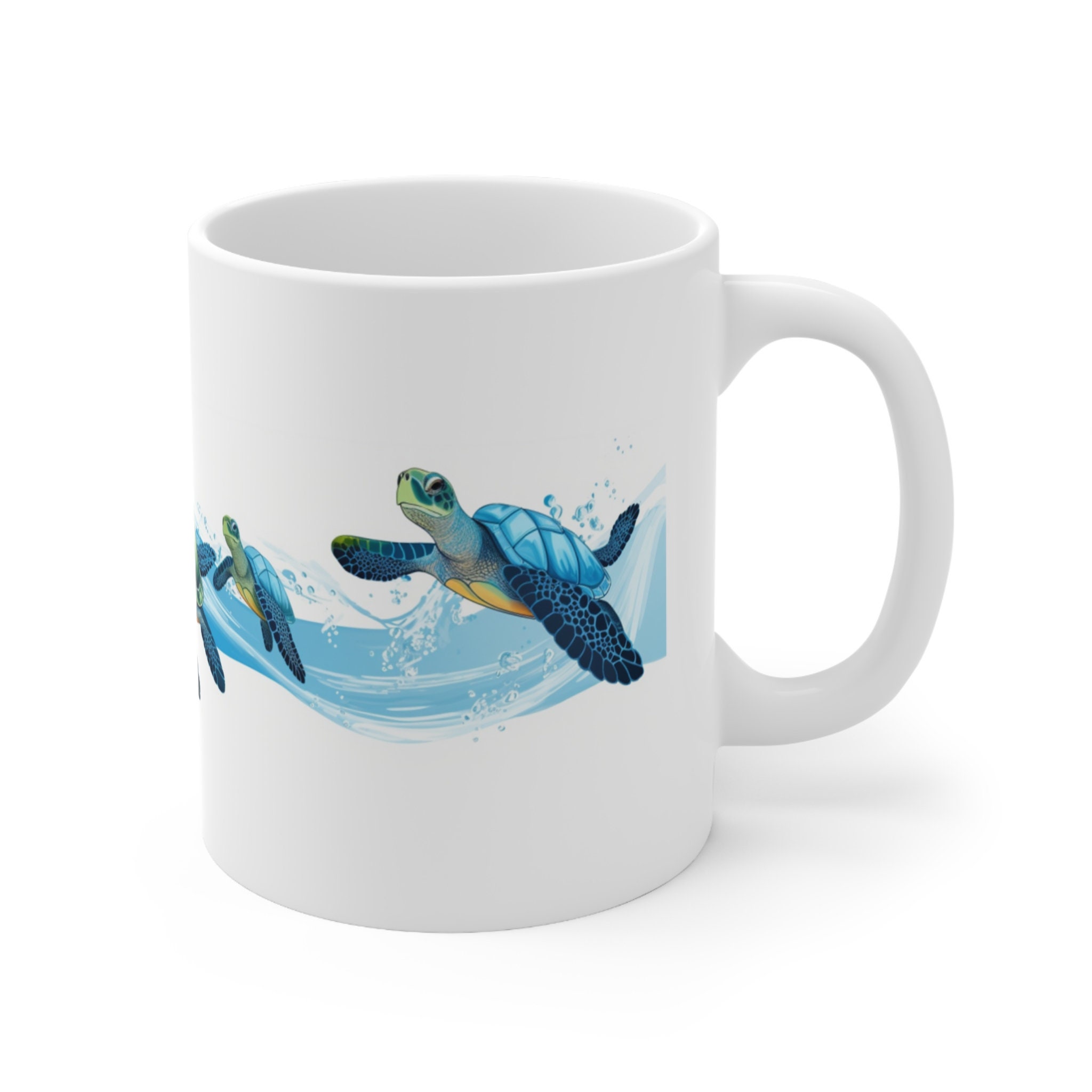 Oceanic Elegance: Serene Sea Turtle Mug Stunning Ceramic Drinkware for ...