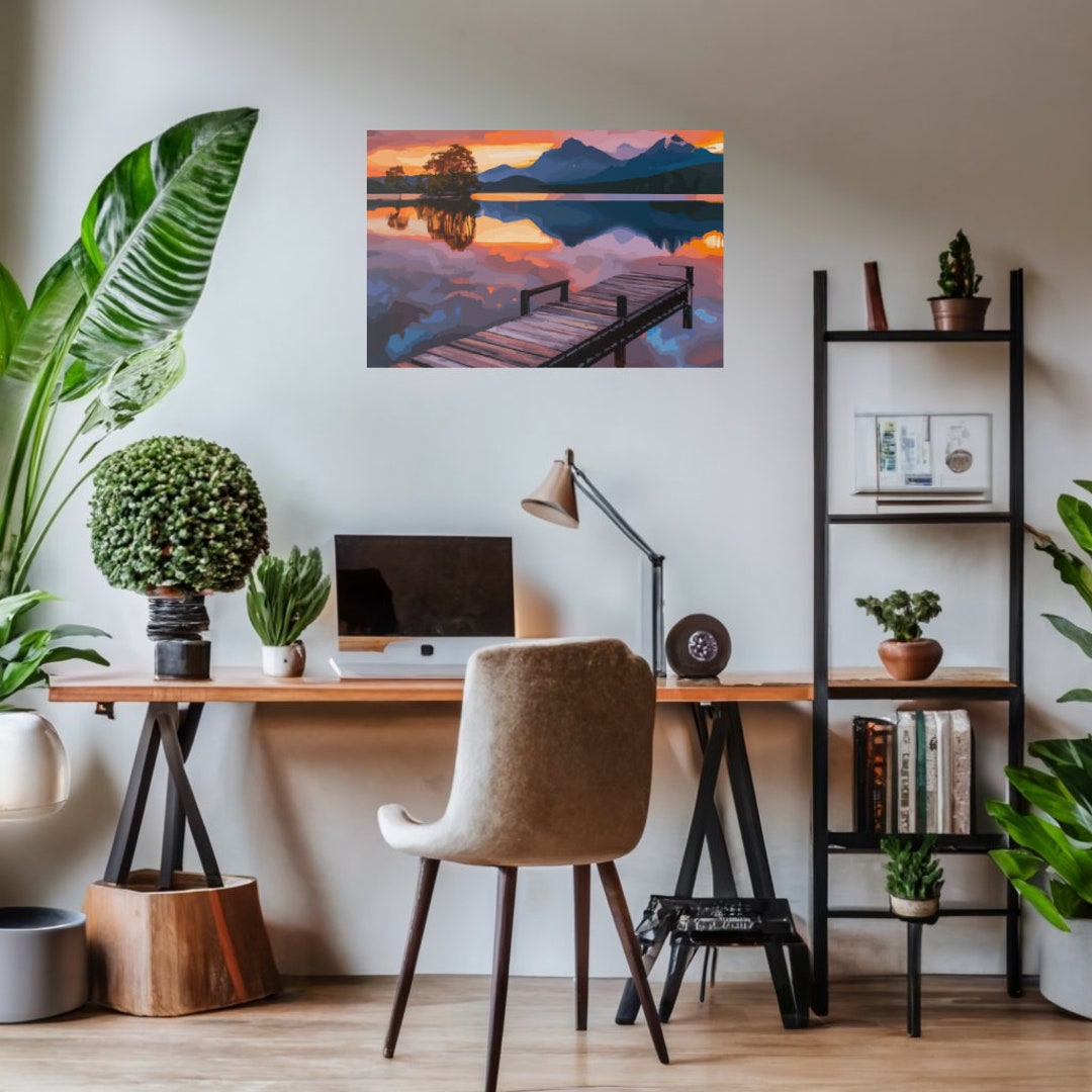 Lake House Decor | Lake Life Oil Painting Style | Rustic Canvas | Lake ...