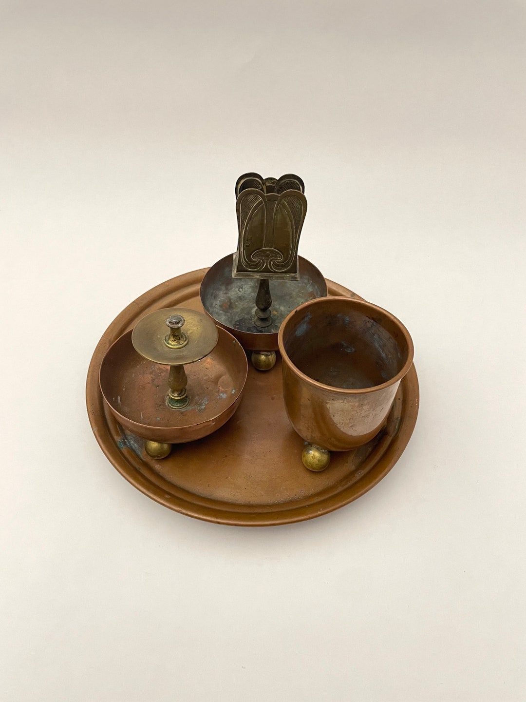 Beautiful ART NOUVEAU Copper Smoking Set - Etsy