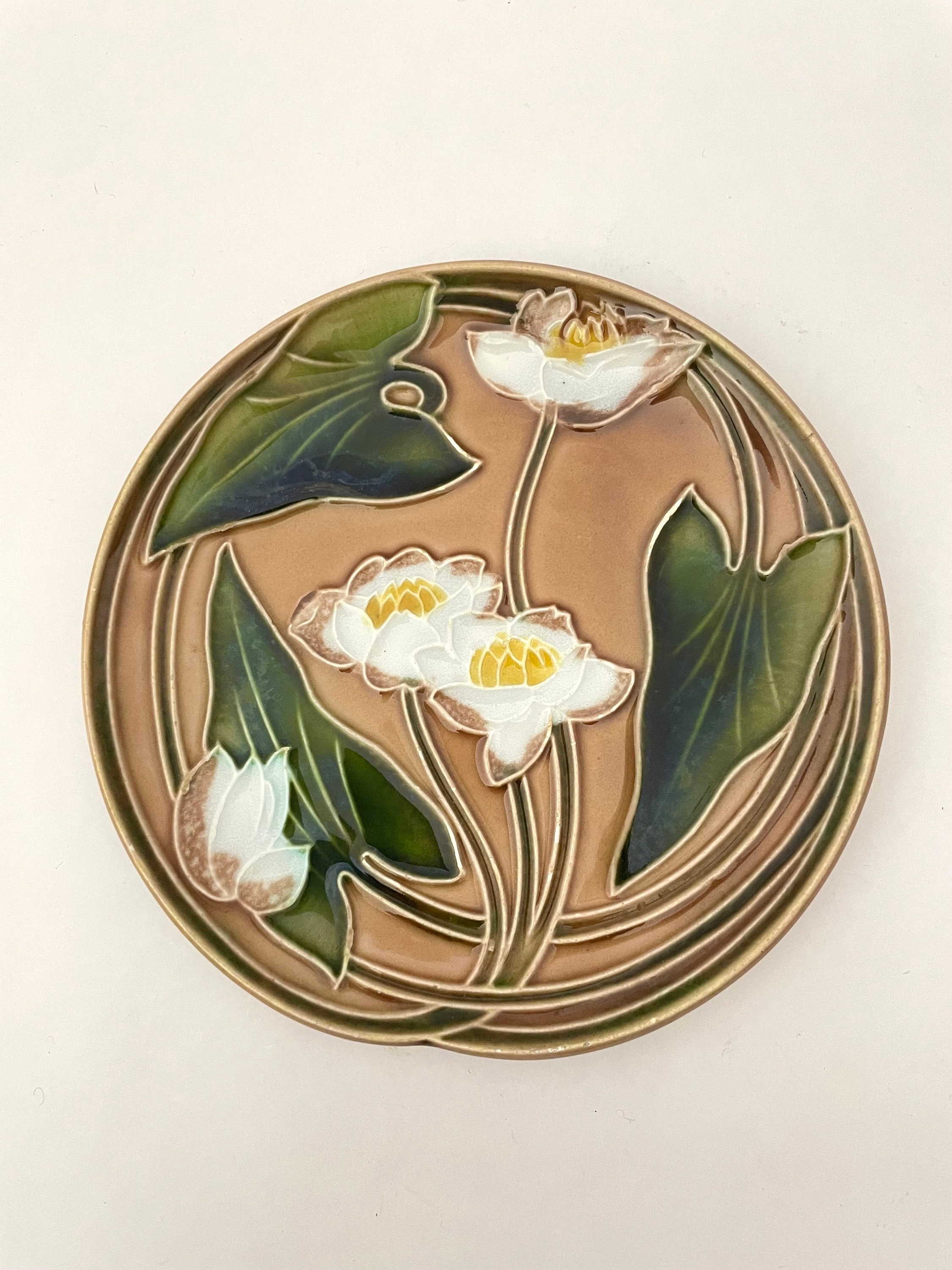 VBS Villeroy, Boch & Schramberg ART NOUVEAU Majolica Dessert Plate Set ...