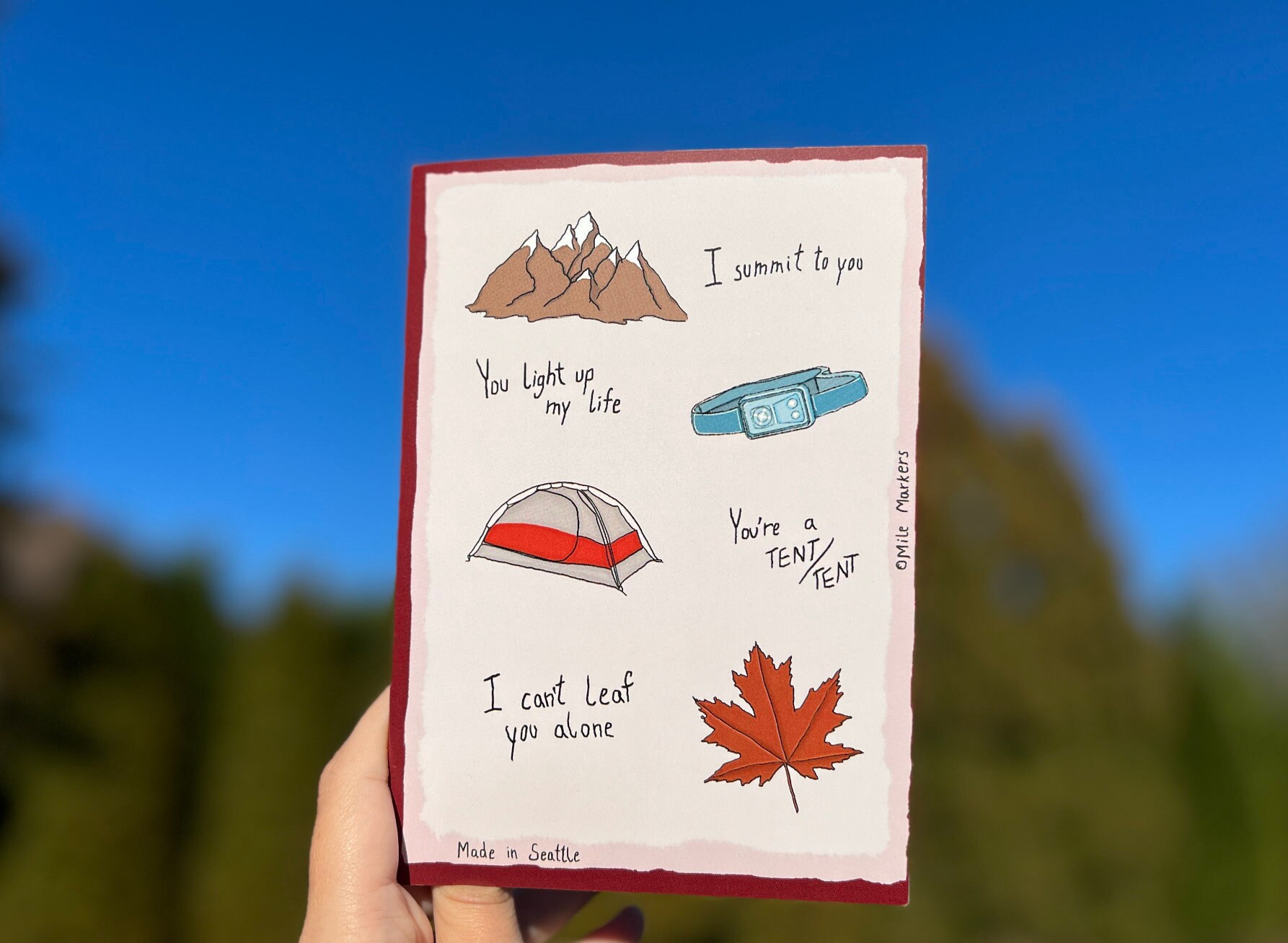 Valentines Card|hiking Greeting Card|greeting Card|greeting Card for ...