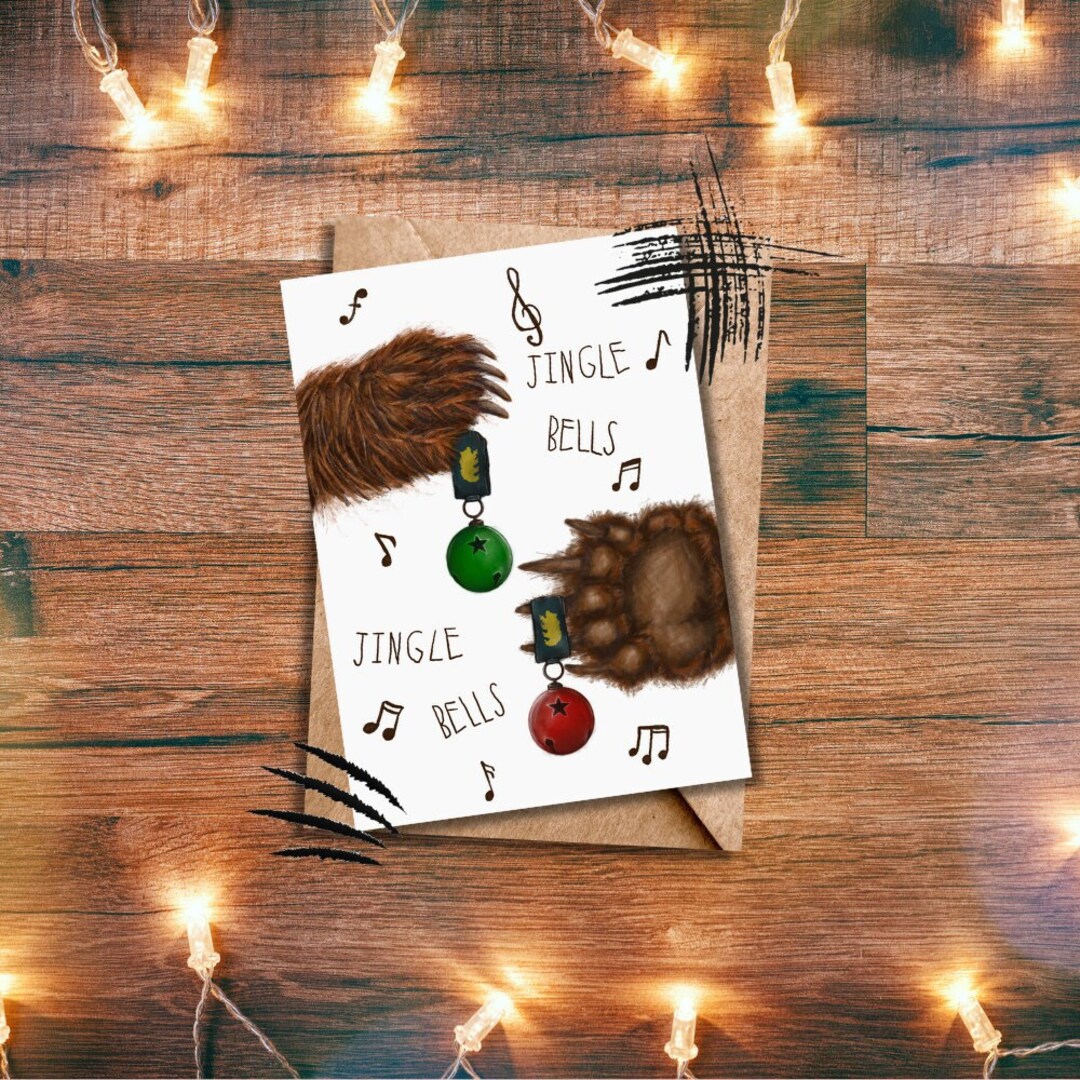 Jingle Bells|greeting Card|hiking Greeting Card|holiday Card for Hikers ...