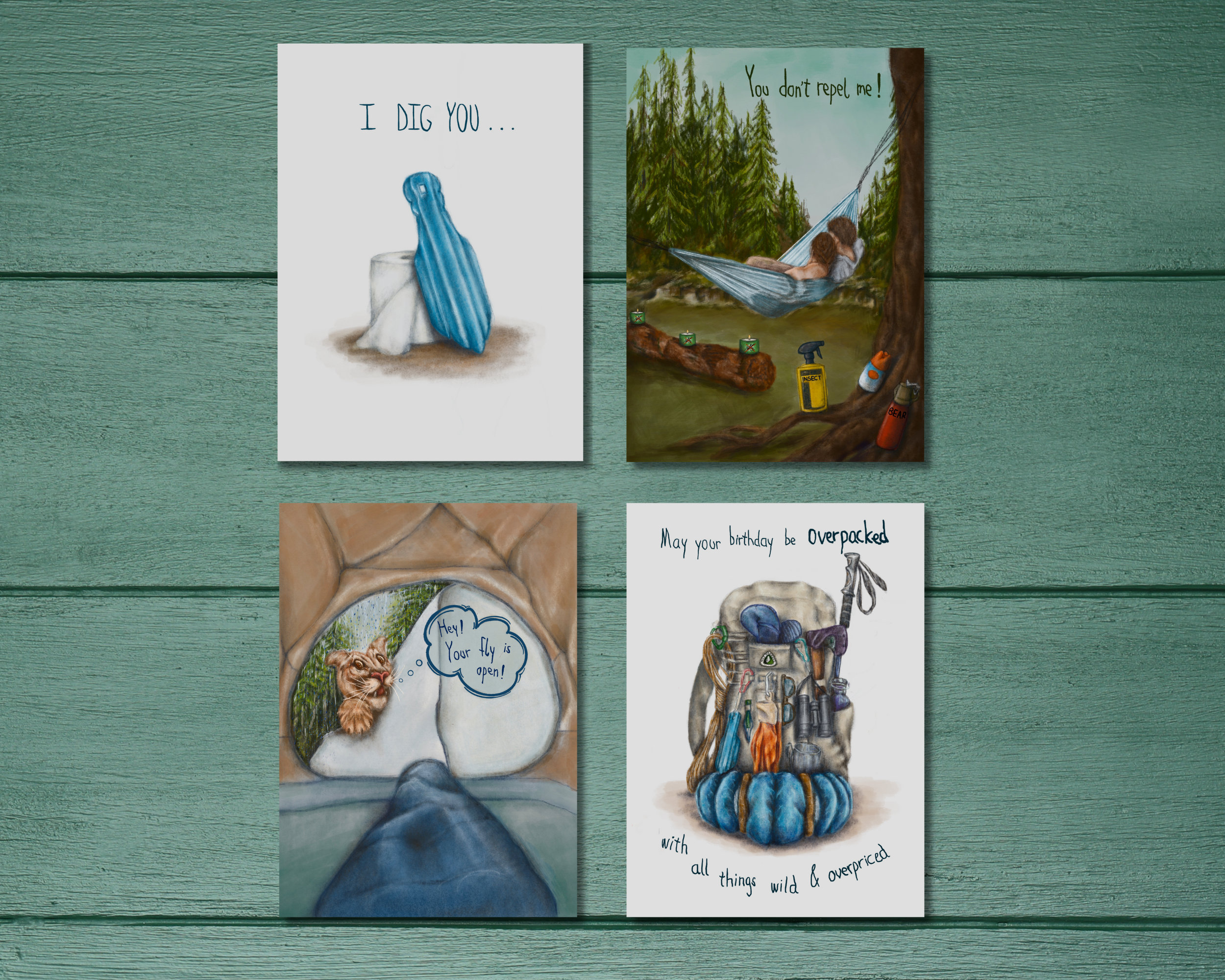 4 for 16 Bundle of Greeting Cards | Hiking Greeting Card Bundle ...
