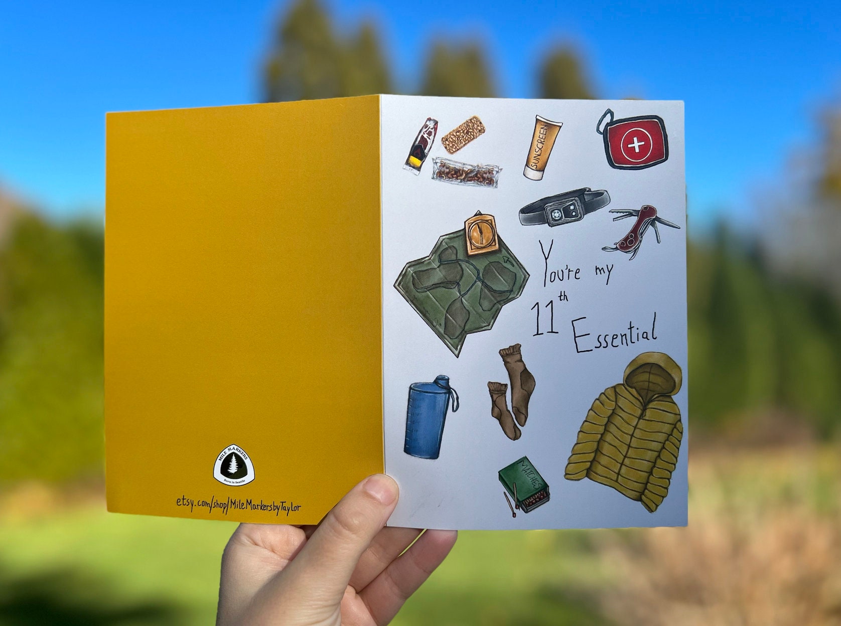 My 11th Essential|hiking Greeting Card|hiking-themed Card|card for ...