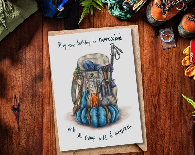 Outdoor Adventures Birthday Greeting Card Camping Birthday Card ...